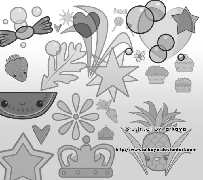 CuteStuff Brushes SET2 by arkayaStock on DeviantArt