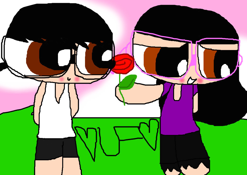 Love Drawing - Giving a rose to your boyfriend by LaceyPowerPuffGirl on ...