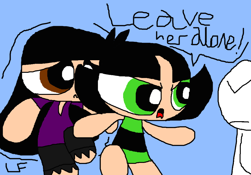 Drawing of Buttercup defending me from Sonny by LaceyPowerPuffGirl on ...