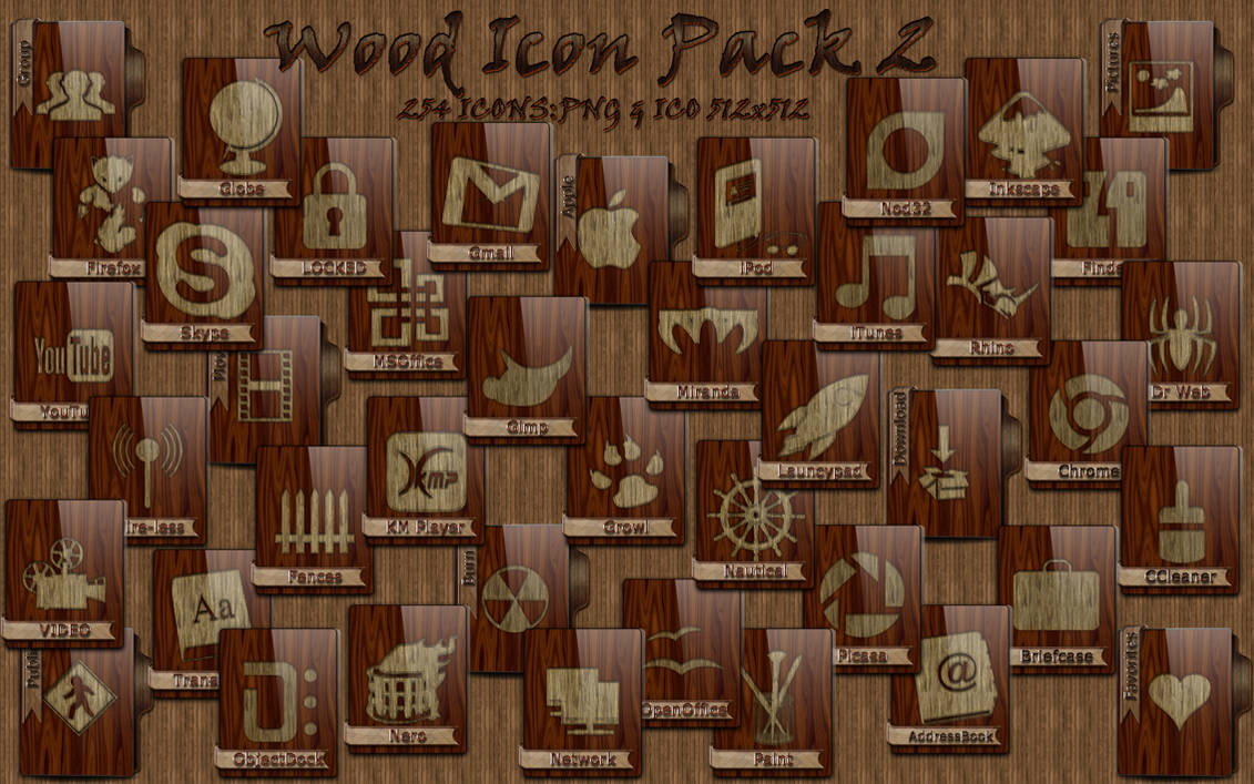 Wood Icon Pack 2 by lewamora4ok on DeviantArt