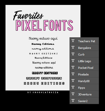 Favorites Pixel Fonts by Chokolathosza on DeviantArt
