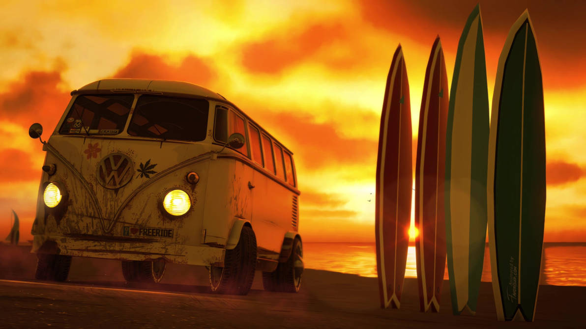 VW Kombi (on the beach) - Car live wallpaper by Favorisxp on DeviantArt