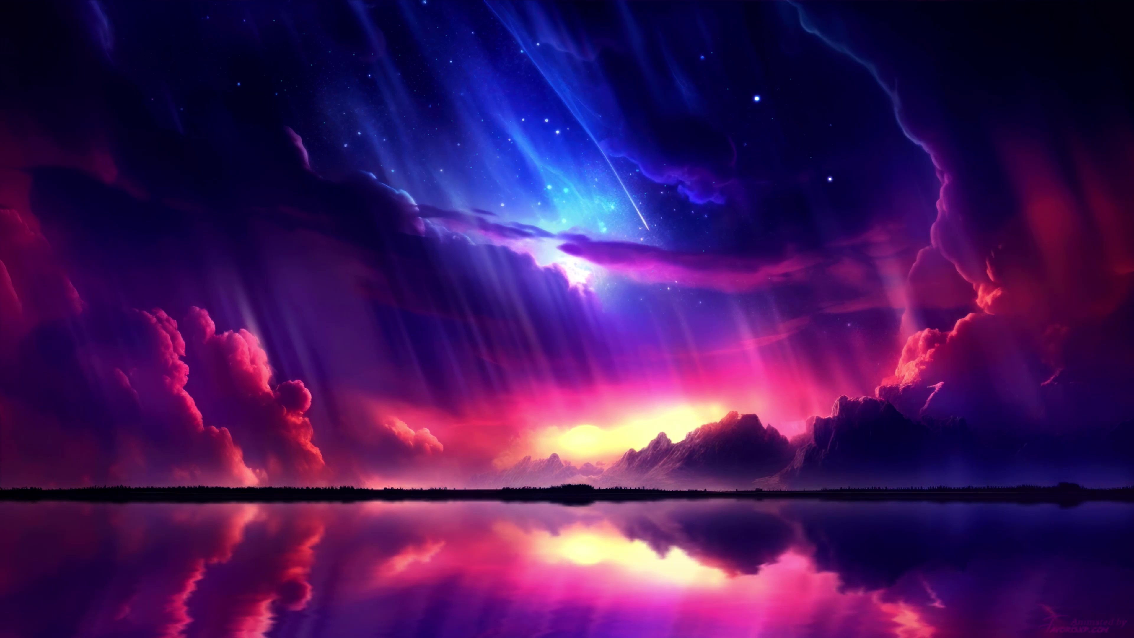 Mountain lake sunset animated wallpaper! by Favorisxp on DeviantArt