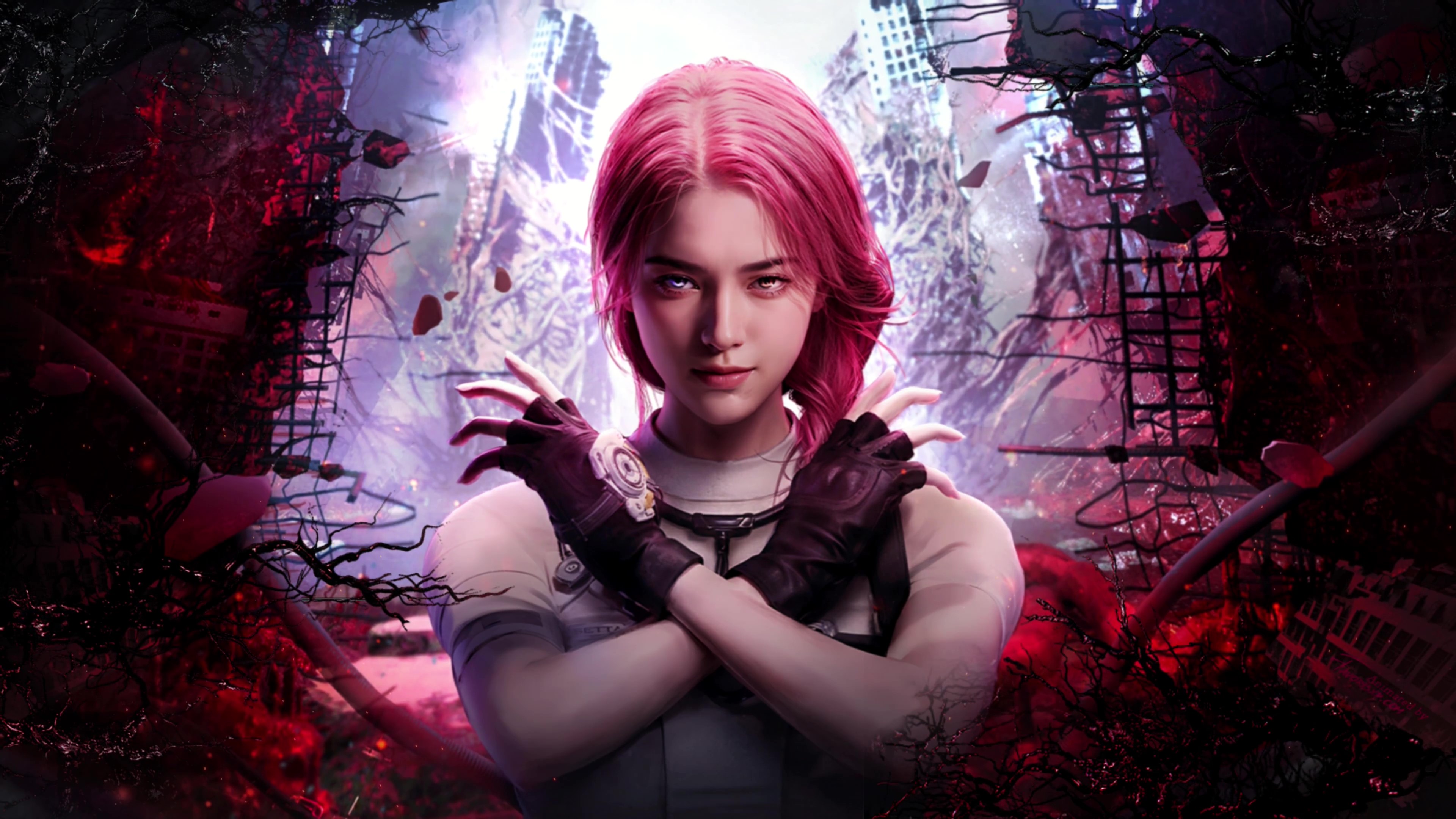 (Hair Pink Girl) Once Human animated wallpaper by Favorisxp on DeviantArt