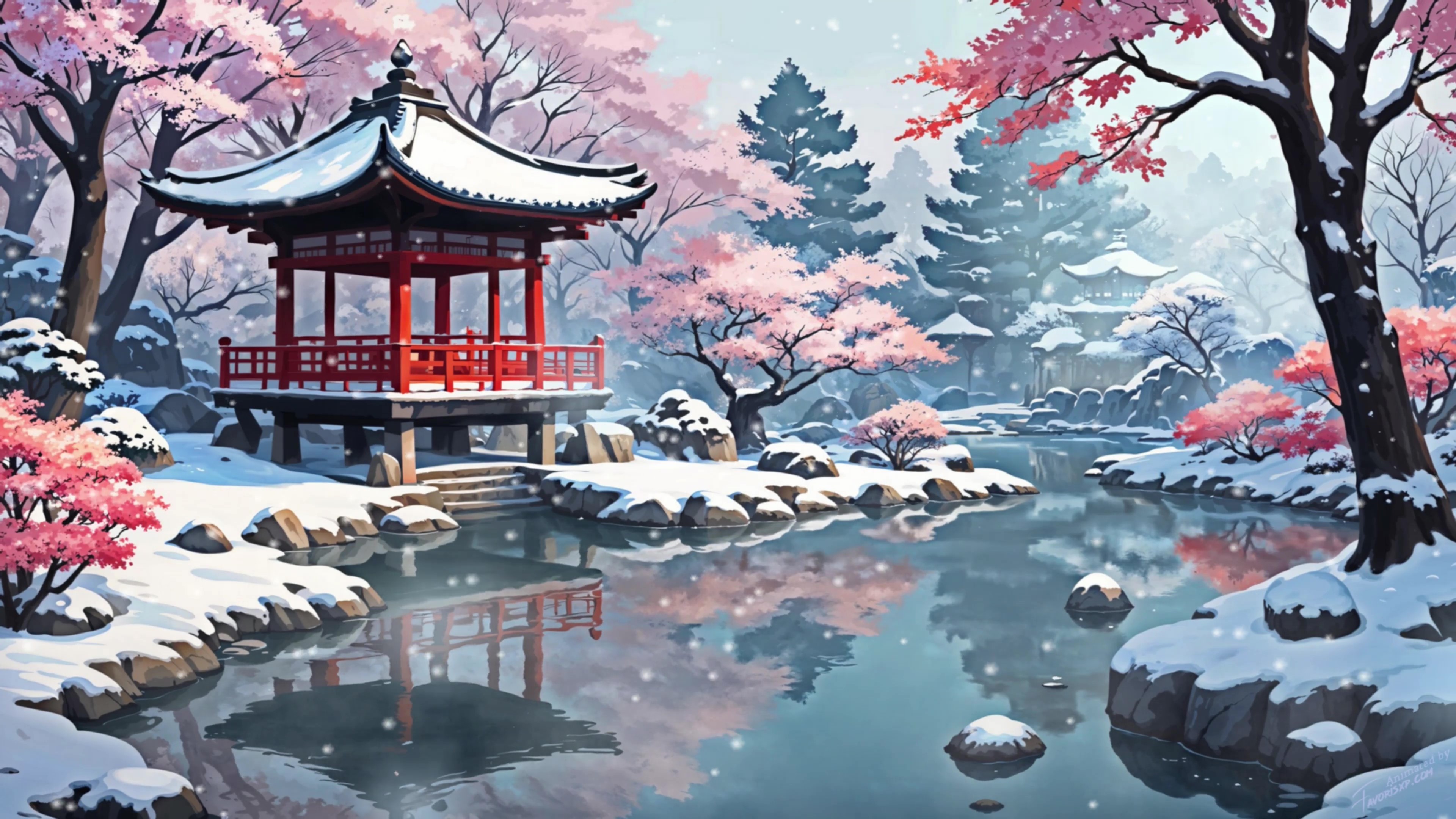 Japanese Snowy Landscape Animated Wallpaper by Favorisxp on DeviantArt