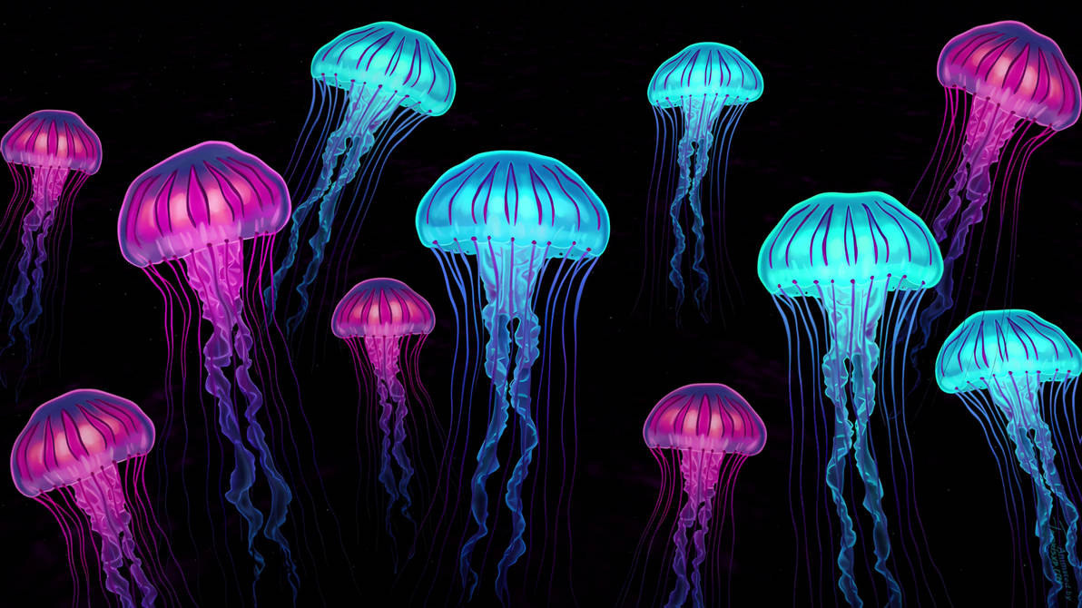 Neon Jellyfish Animated Wallpaper By Favorisxp On Deviantart