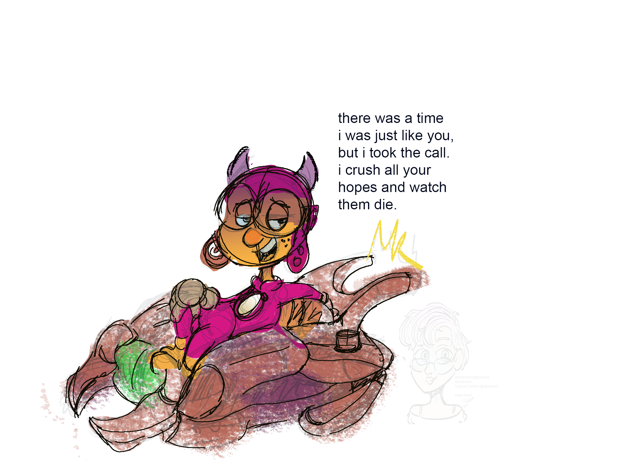 gremlin prescott (another profile drawing by newly-inked on DeviantArt