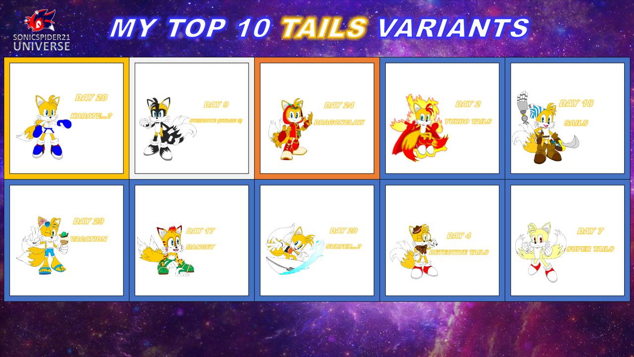 My Top 10 Tails Variants by DraginKYle44 on DeviantArt
