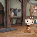 Cuphead and Mugman Fighting GIF by kouliousis on DeviantArt