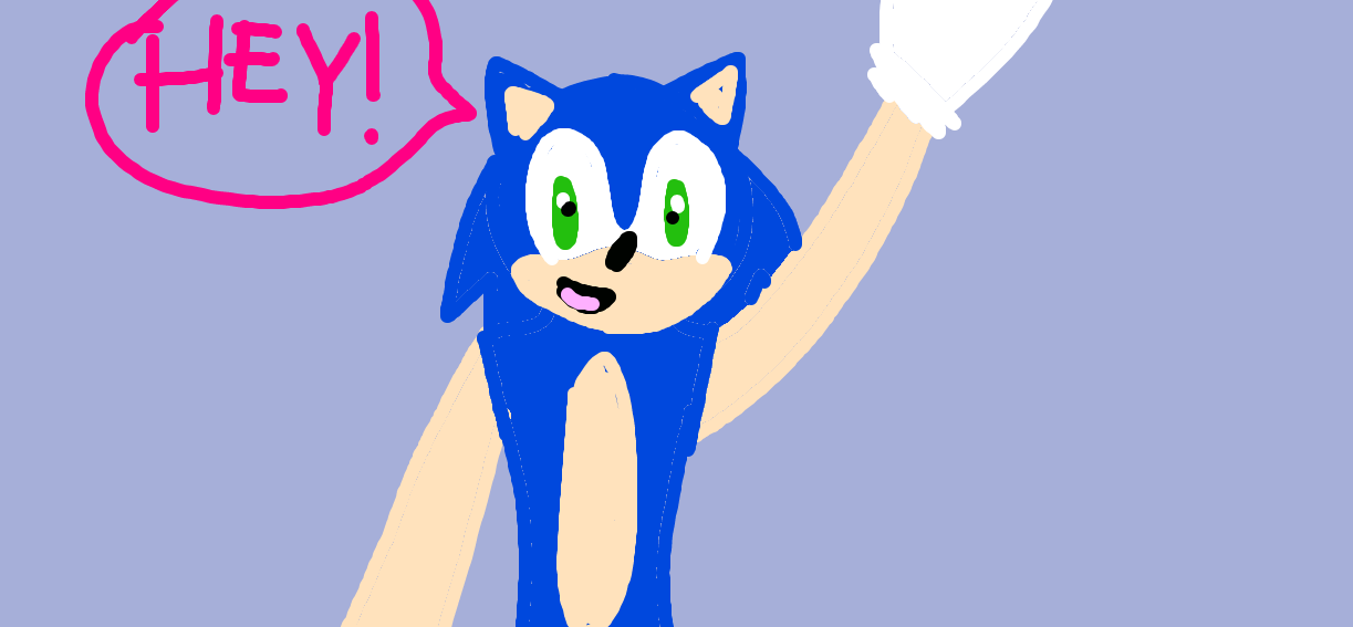 sonic saying hey by Kirbysoniccat5430 on DeviantArt