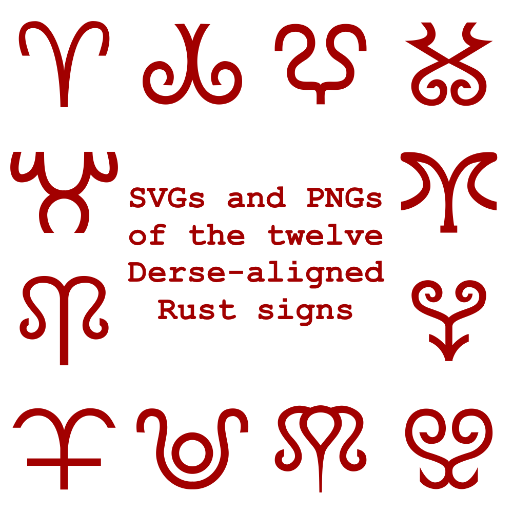 Extended Zodiac Vectors - Dersite Rust signs by Ylimegirl on DeviantArt