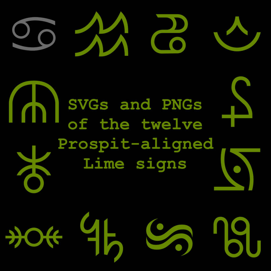 Extended Zodiac Vectors - Prospitian Lime signs by Ylimegirl on DeviantArt
