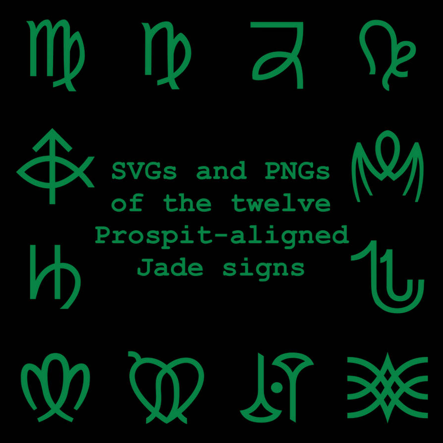 Extended Zodiac Vectors - Prospitian Jade signs by Ylimegirl on DeviantArt