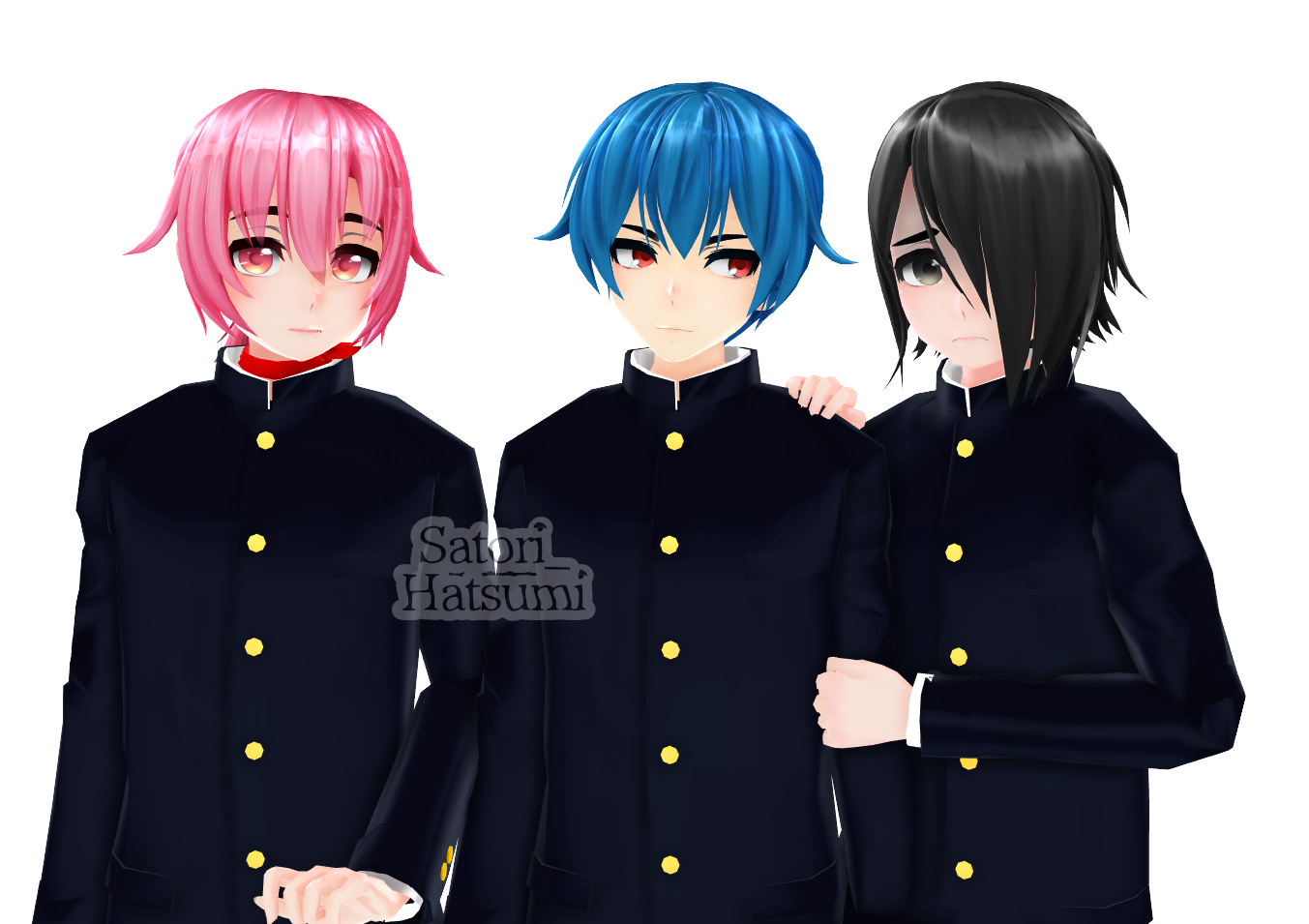 [MMD Yandere Simulator] TDA Rooftop Boys +DL by SatoriHatsumi on DeviantArt