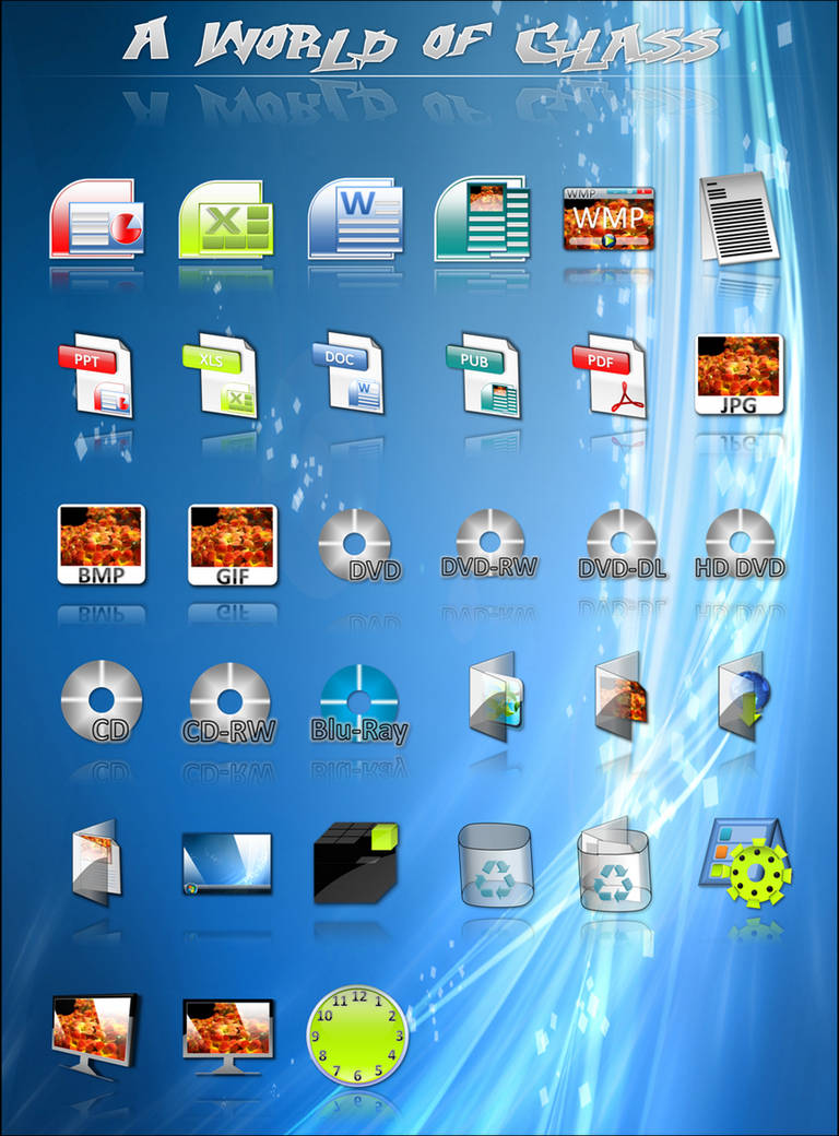 A World of Glass Dock Icons by vista-man on DeviantArt