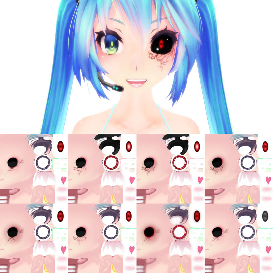 TDA Tokyo Ghoul UPDATED Face and Eye Texture by UtauRueCross on DeviantArt