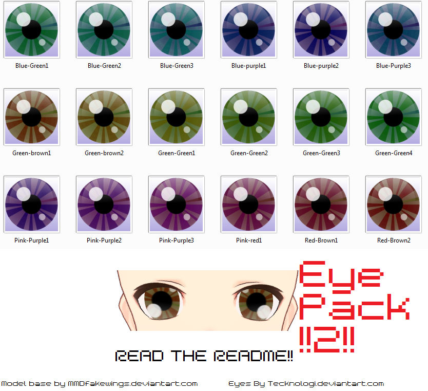 MMD Eye Pack 2 ZIP by Tecknologi on DeviantArt