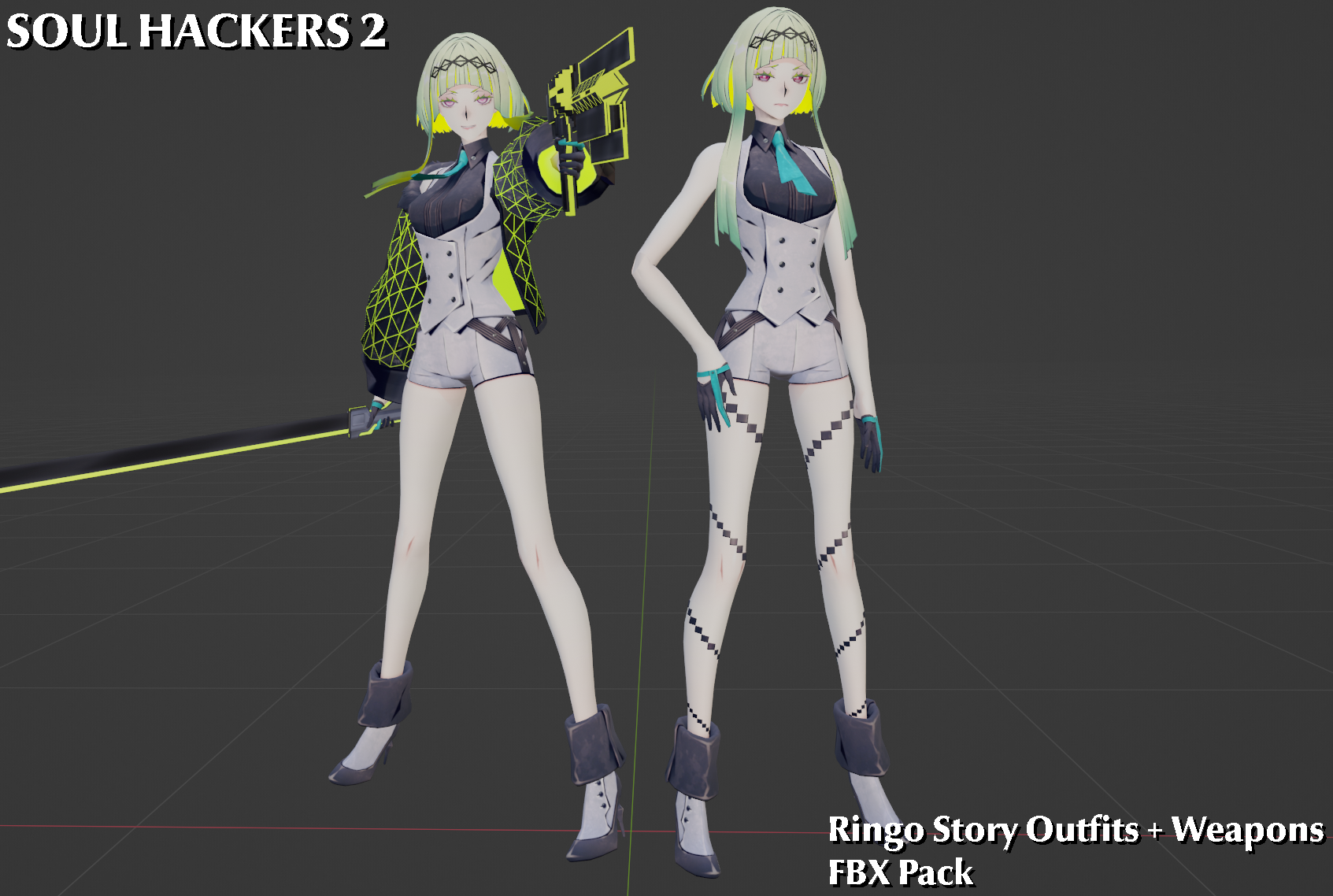 Soul Hackers 2 - Ringo + Weapons FBX Pack (2024) by TLGR2014 on DeviantArt