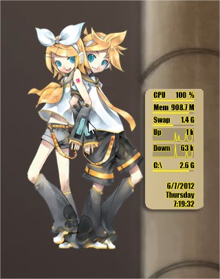 Kagamine Rin Len Rainmeter Widget by riyellev0 on DeviantArt