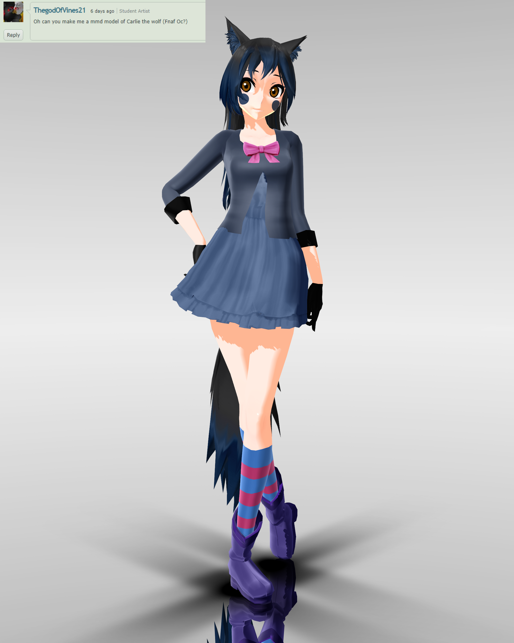 [MMD x FNaF x OC] Carlie the Wolf Dl by Szamankagaja on DeviantArt
