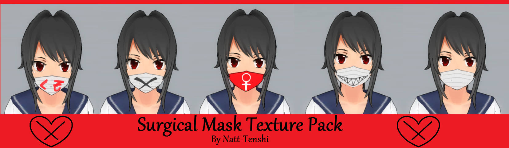 Yandere Sim Surgical Masks Texture Pack by Natt-Tenshi on DeviantArt