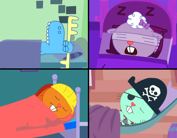 Four Sleeping Characters by Sleep-Mast-R-2024 on DeviantArt