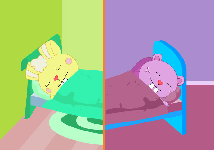 Cuddles and Toothy Asleep in Their Beds at Home by Sleep-Mast-R-2024 on ...