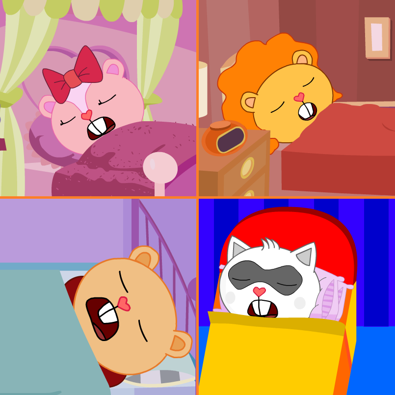 Four Sleeping Characters II by Sleep-Mast-R-2024 on DeviantArt