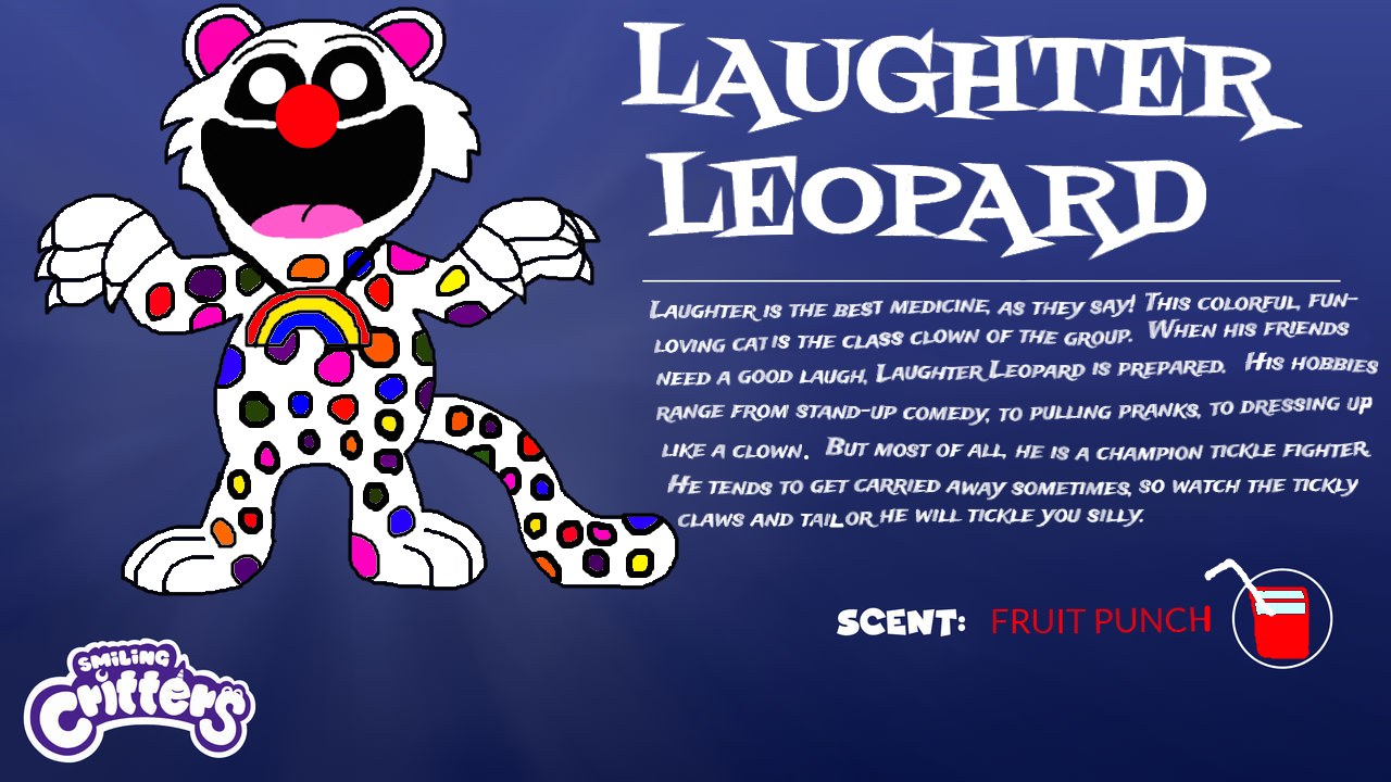 Smiling Critters OC Laughter Leopard by FurryJori on DeviantArt