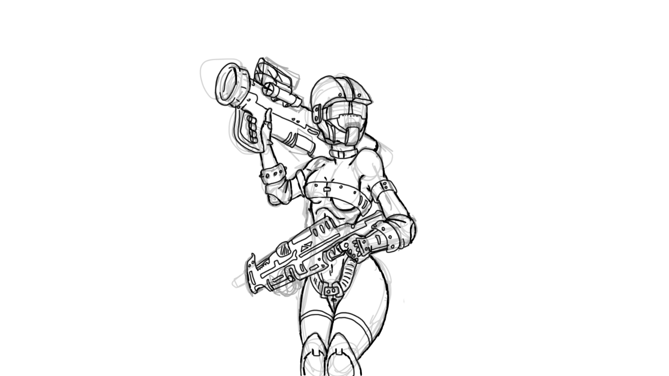 female Master Chief (speed sketch) by LoScorreggia on DeviantArt