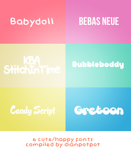 Cute Fonts Pack by dianpotpot on DeviantArt