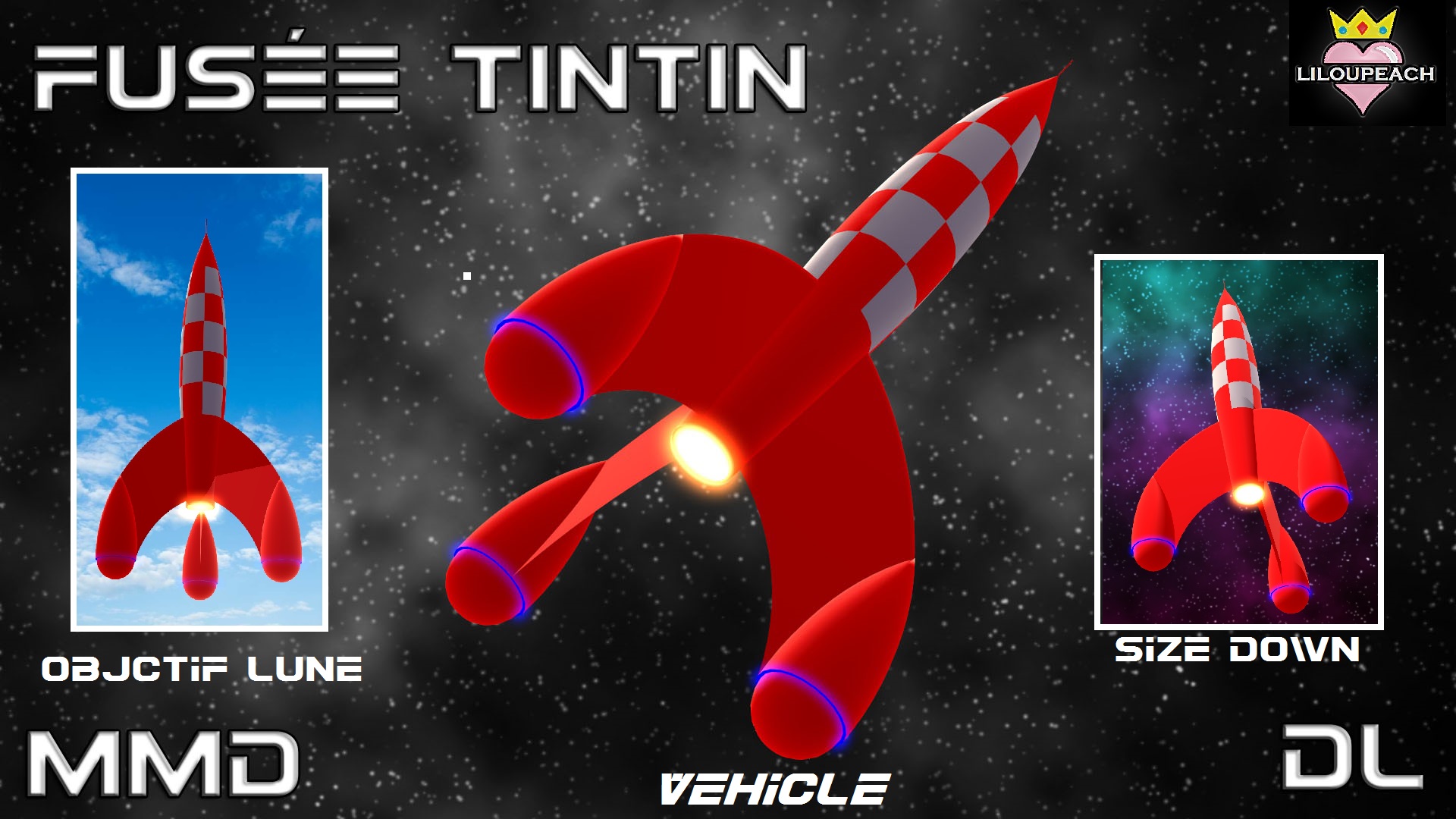 fusee Tintin MMD vehicle DL by liloupeach on DeviantArt