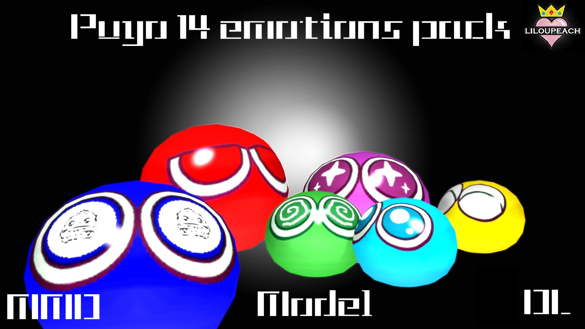 Puyo emotions pack MMD by liloupeach on DeviantArt