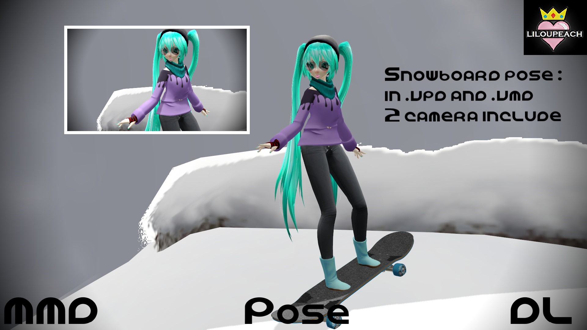 Snowboard pose MMD DL by liloupeach on DeviantArt