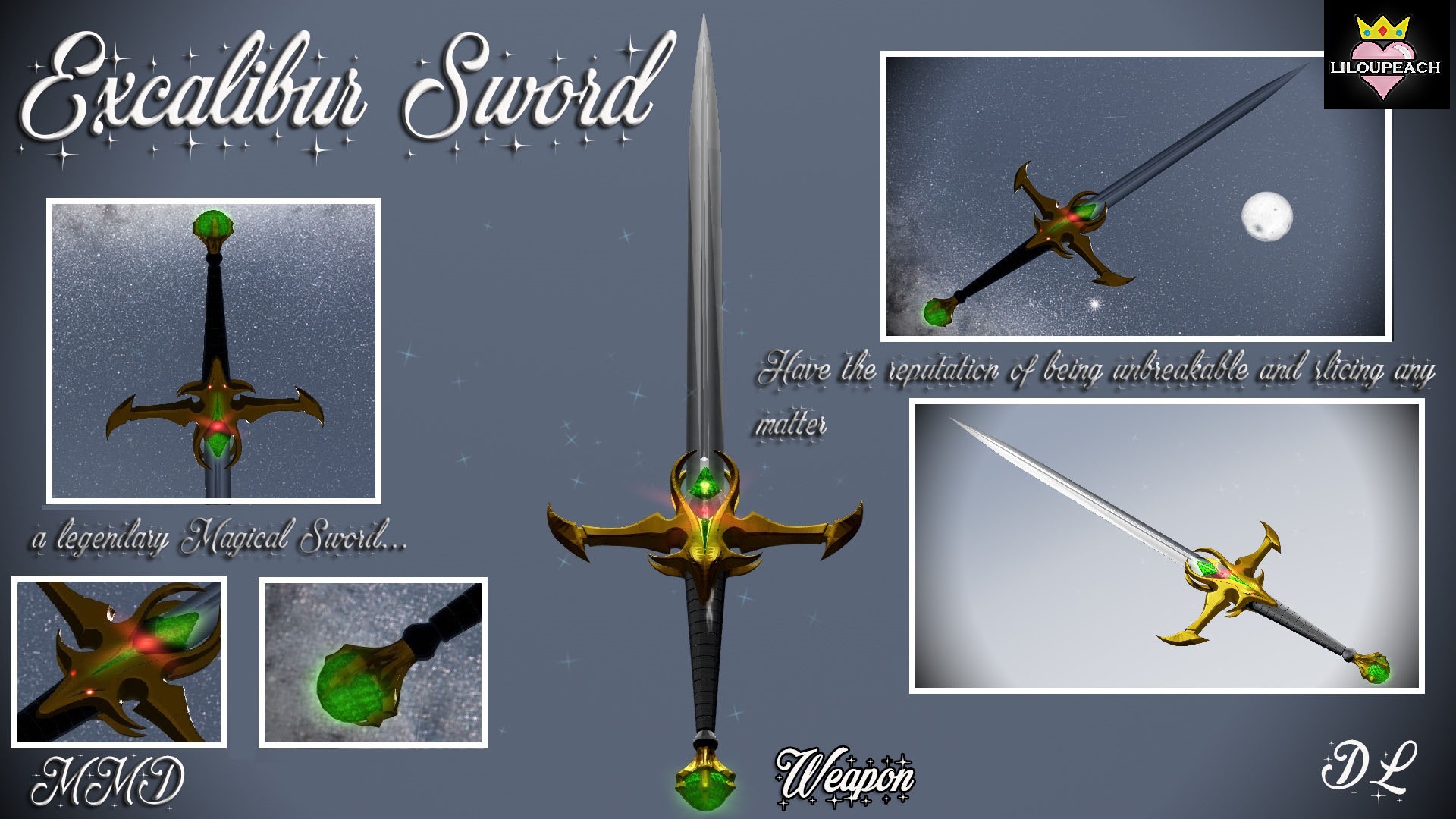 Excalibur Sword MMD DL by liloupeach on DeviantArt