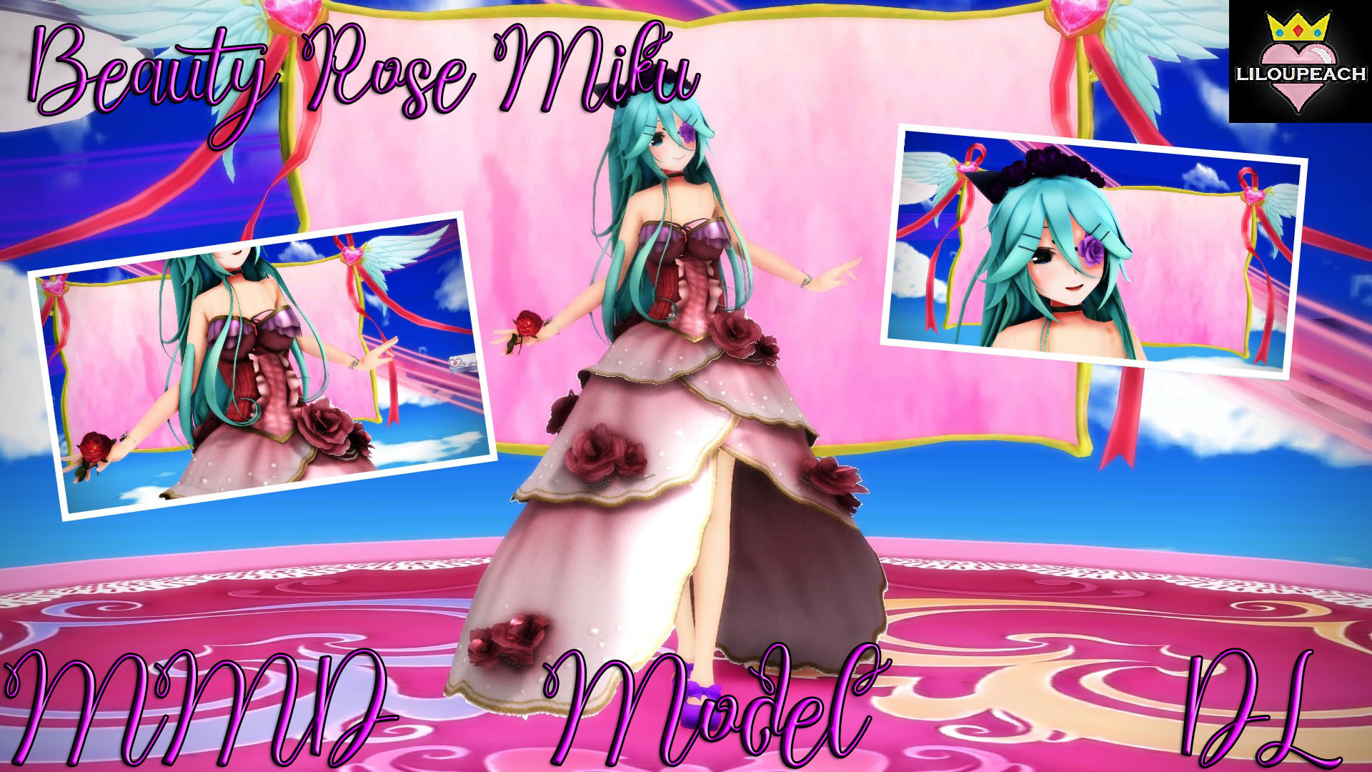 MMD Beauty Rose Miku DL by liloupeach on DeviantArt