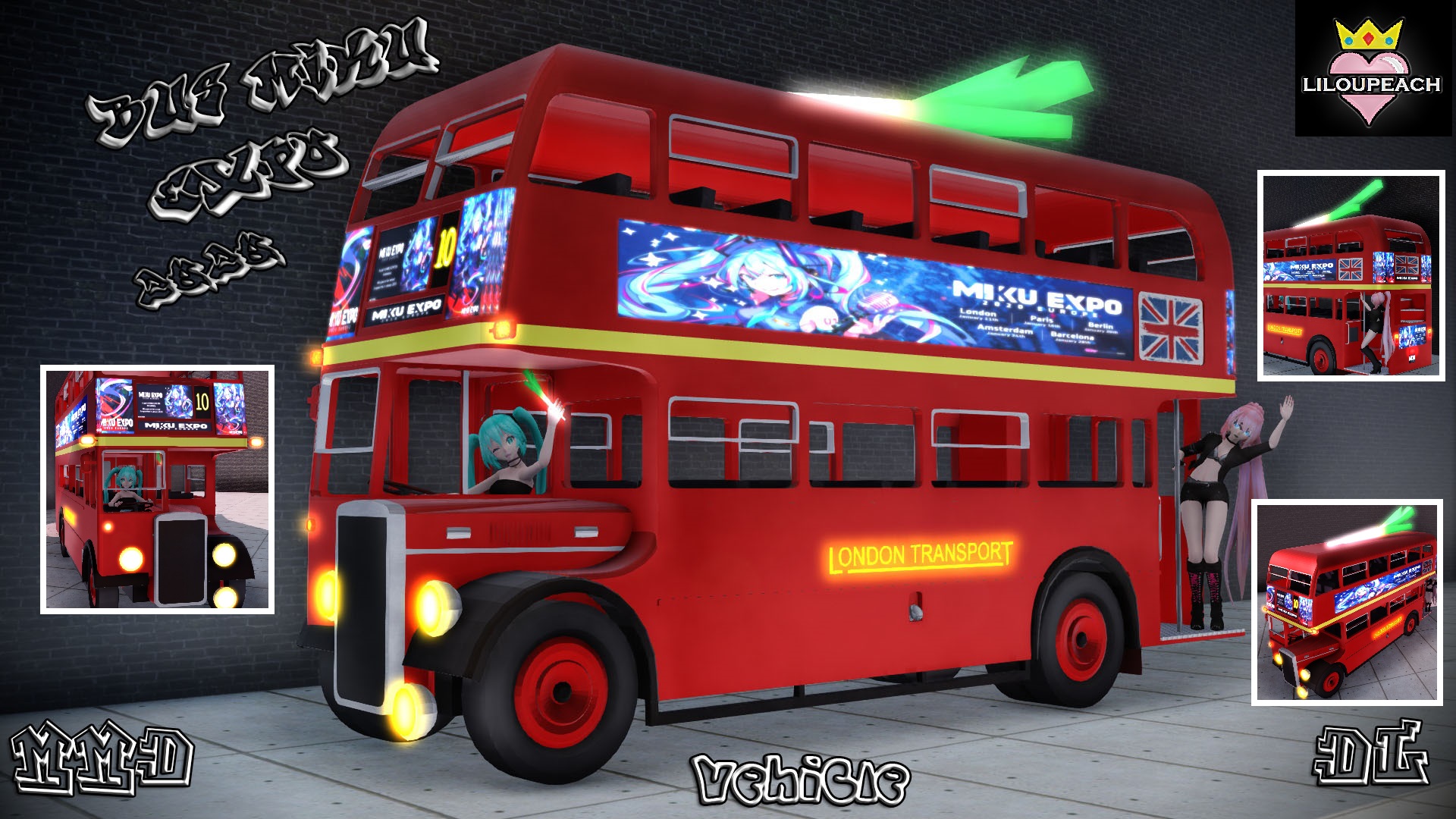 Bus London miku expo 2020 mmd DL by liloupeach on DeviantArt