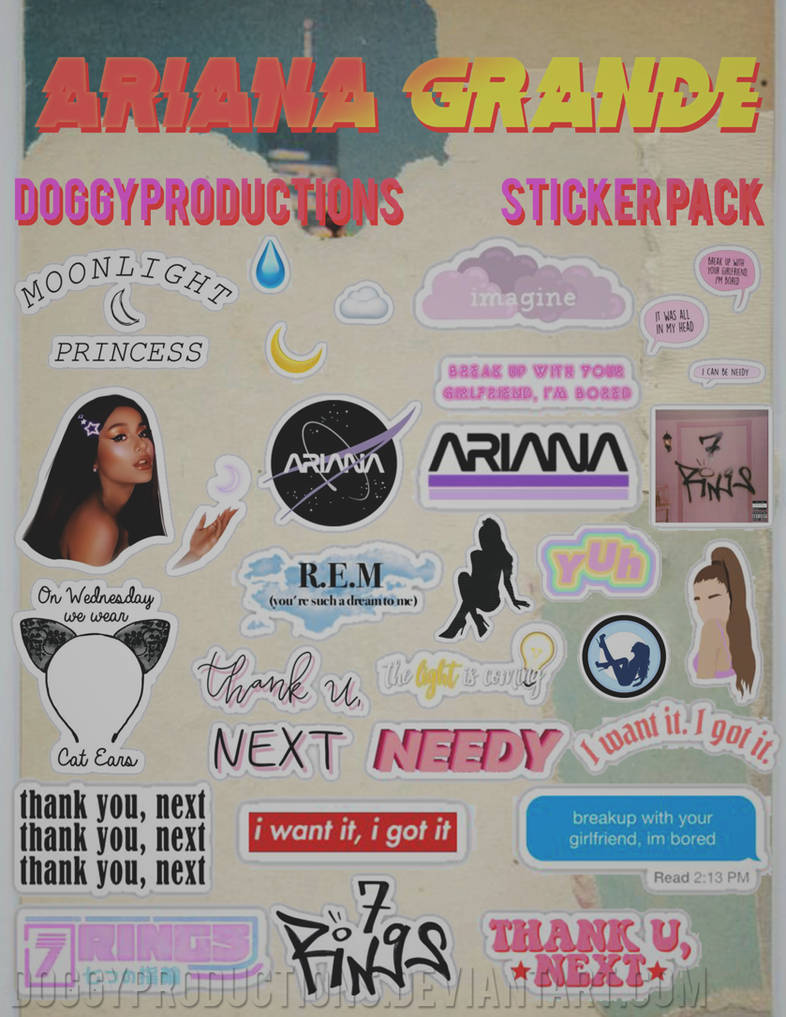 ~ Pack Stickers Ariana Grande 01 by DoggyProductions on DeviantArt