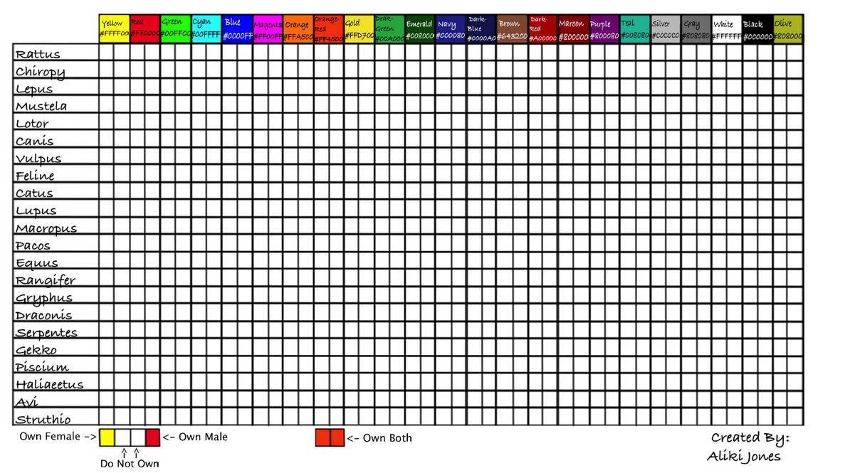 Color Chart by AlikiTiger on DeviantArt