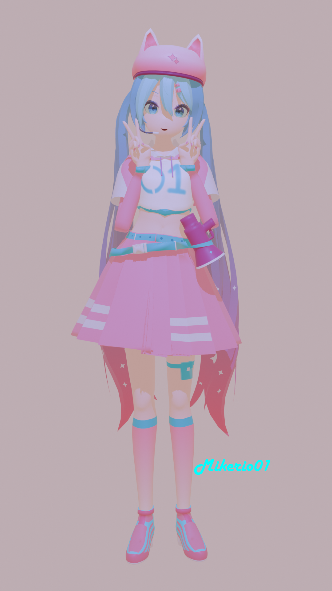 Neko Hatsune Miku 3D Model Download (.Blend) by Mikerio01 on DeviantArt