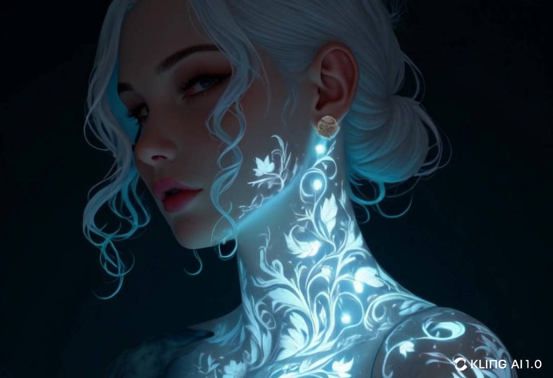 A woman with moving and glowing tattoos by willinvadesearth on DeviantArt