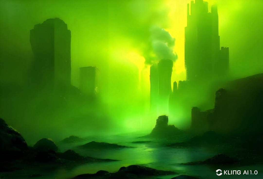 Green smog in a city by willinvadesearth on DeviantArt