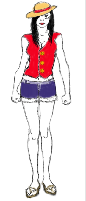 Female Luffy sketch by Nicole-Joy17 on DeviantArt