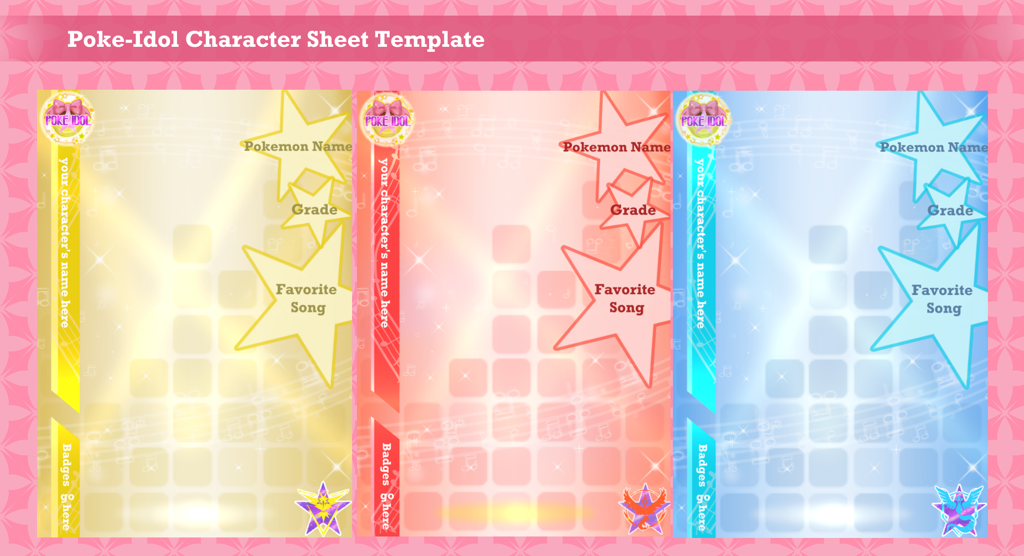 Poke-Idol Character Sheet Templates by breeonne on DeviantArt