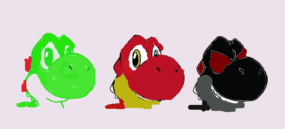 Yoshi (my version) and his alternate forms by MegaSpinosaur on DeviantArt