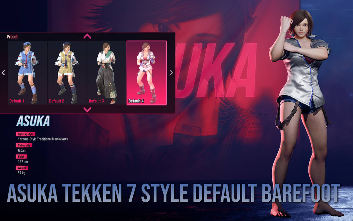 Tekken 8 - Asuka T7 Style Default Barefoot by rockexxe on DeviantArt