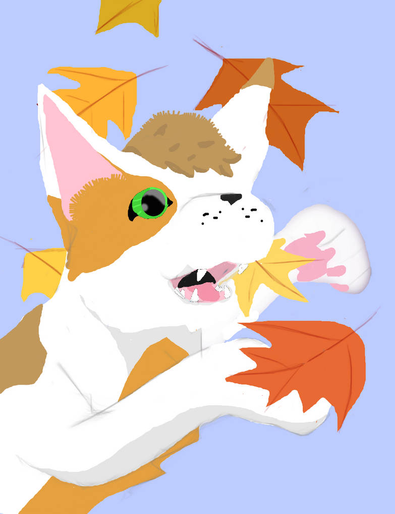 Catching leaves by LugiaxArticuno on DeviantArt