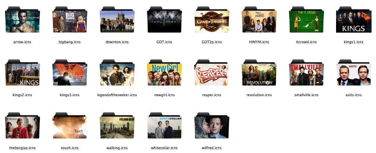 TV shows folder icons by NonStopSarah on DeviantArt