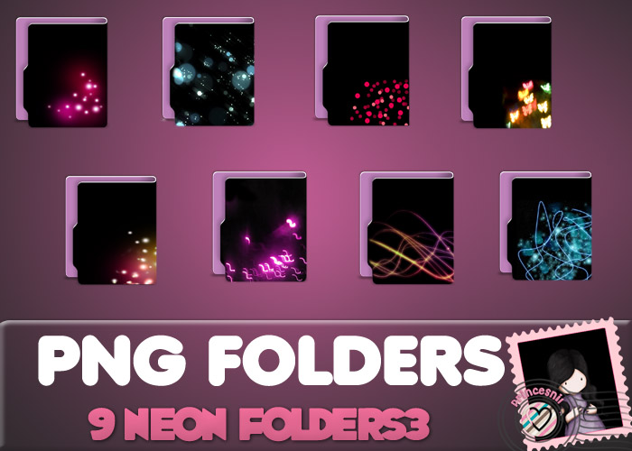 Neon folders by princesni on DeviantArt