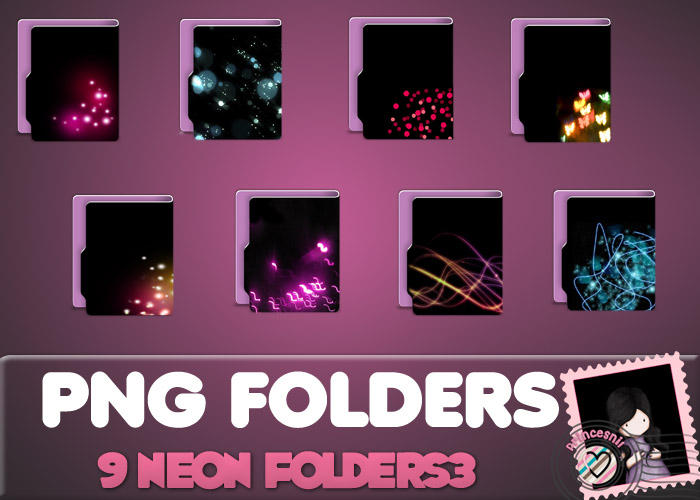 Neon folders by princesni on DeviantArt